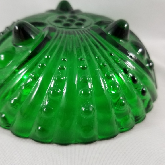 Kitchen | Vintage 194s Emerald Green Glass Footed Dessert Snack Dish ...